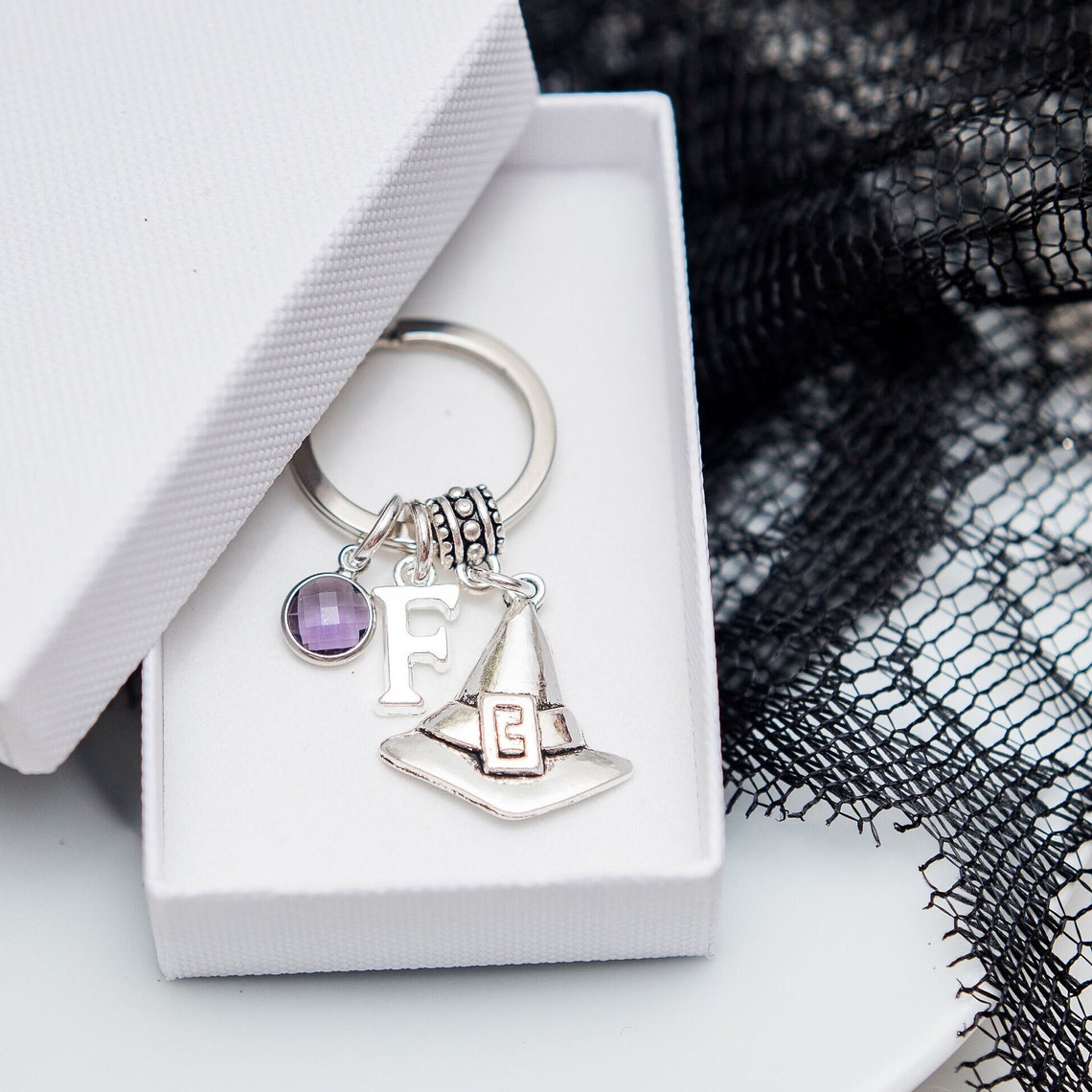 Witch Hat Keyring Halloween Keychain Witchy Bag Charm - Etsy UK