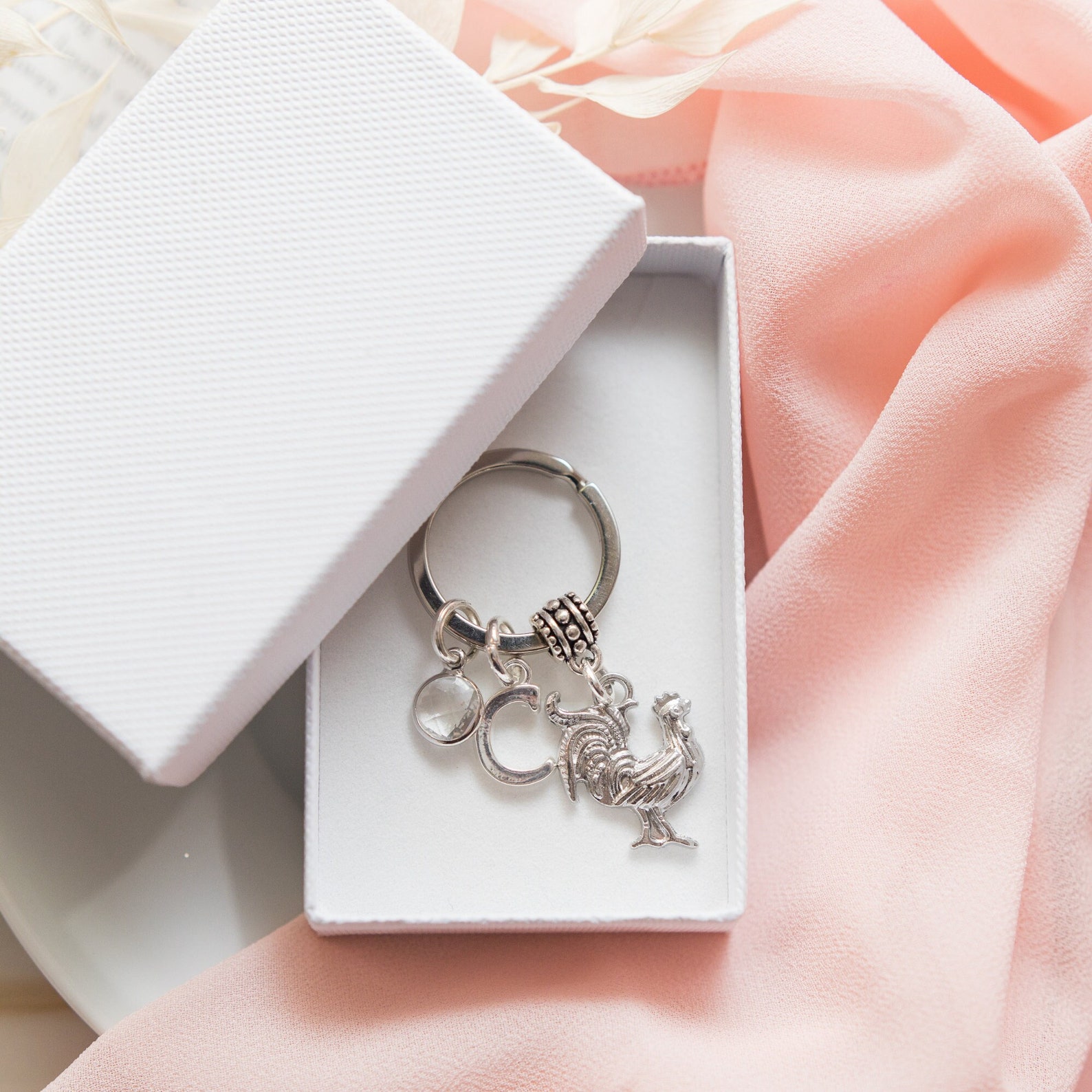 Chicken Keychain Rooster Keyring Personalised Gifts Letter - Etsy UK