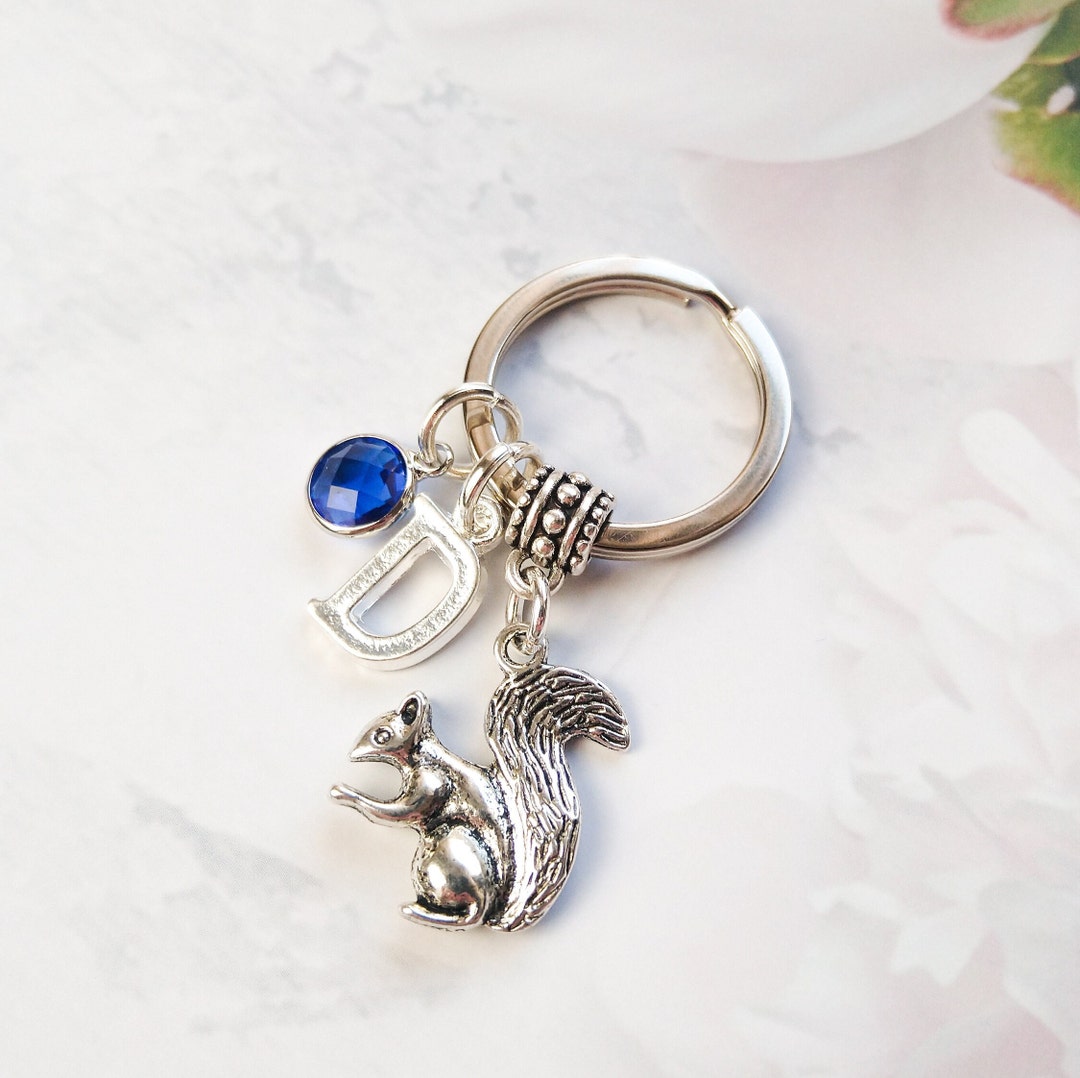 Squirrel Keyring, Personalised Gifts, Animal Keychain, Nature Gifts ...