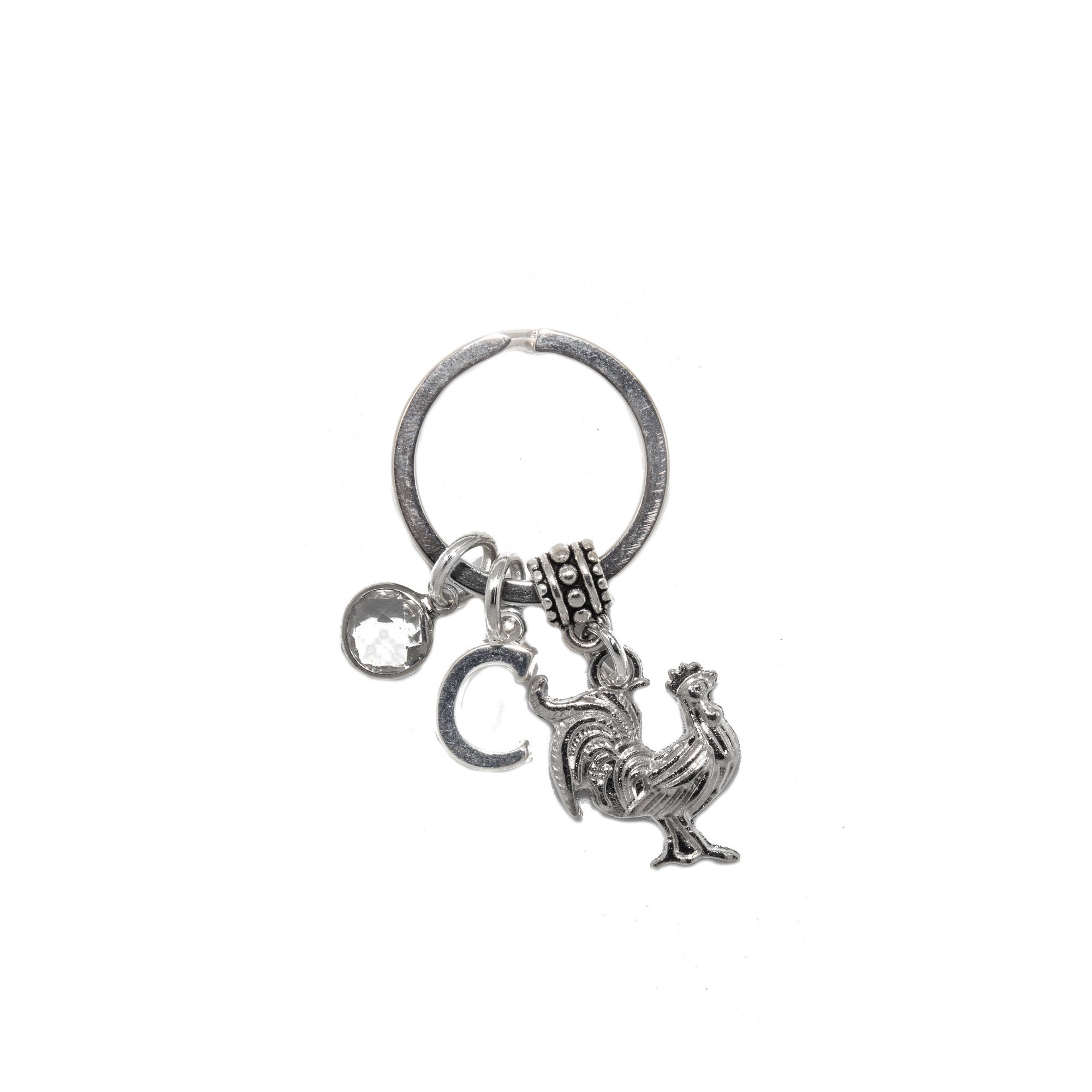 Chicken Keychain Rooster Keyring Personalised Gifts Letter - Etsy UK