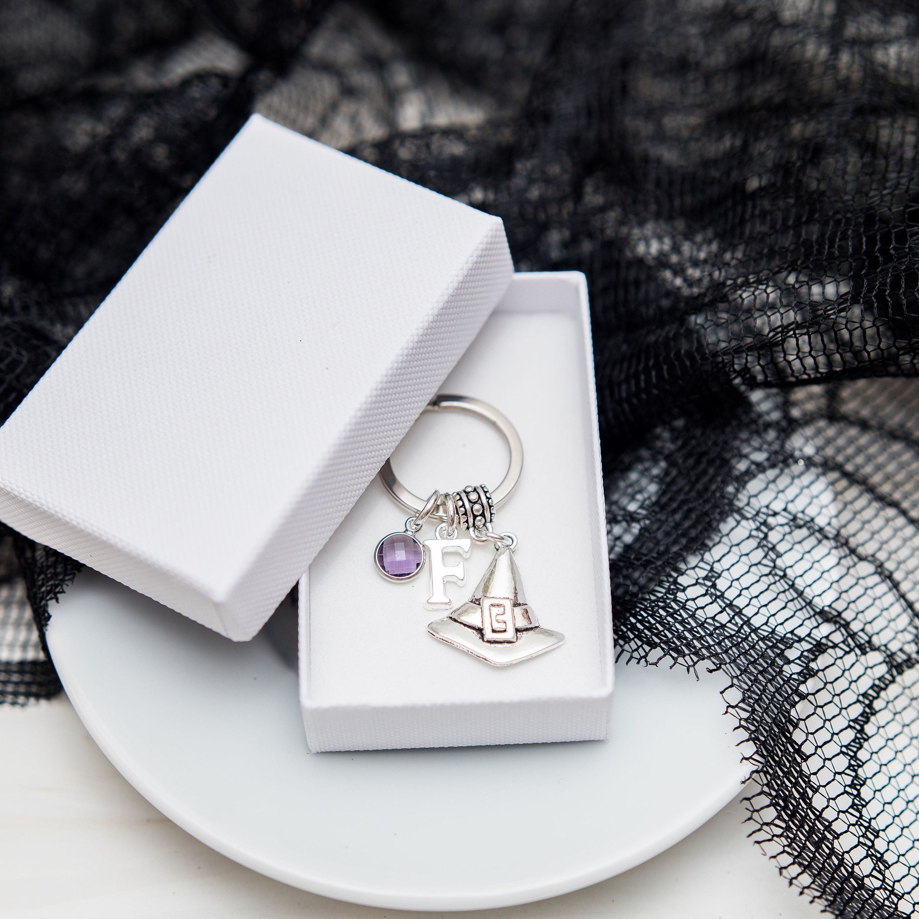 Witch hat keyring Halloween keychain witchy bag charm | Etsy