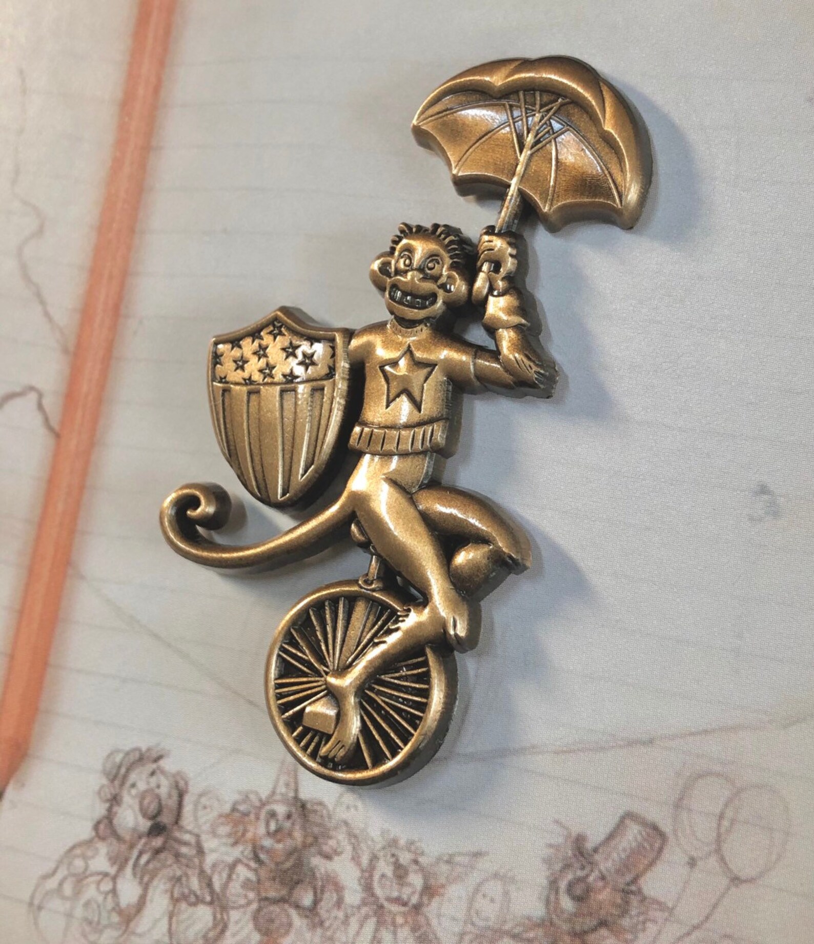 Captain America’s Monkey Drawing Pin, Captain America Pin Badge - Etsy