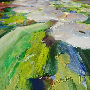 Mallows Flowers Blossoms Garden Original Oil Painting Oil on Canvas ...