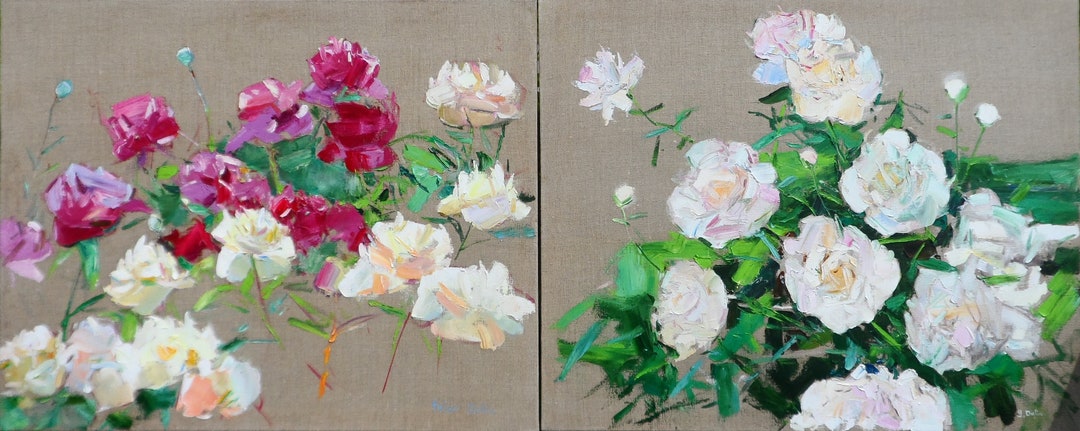 Extra Large Peonies Painting Flowers Original Oil Painting Oil on ...
