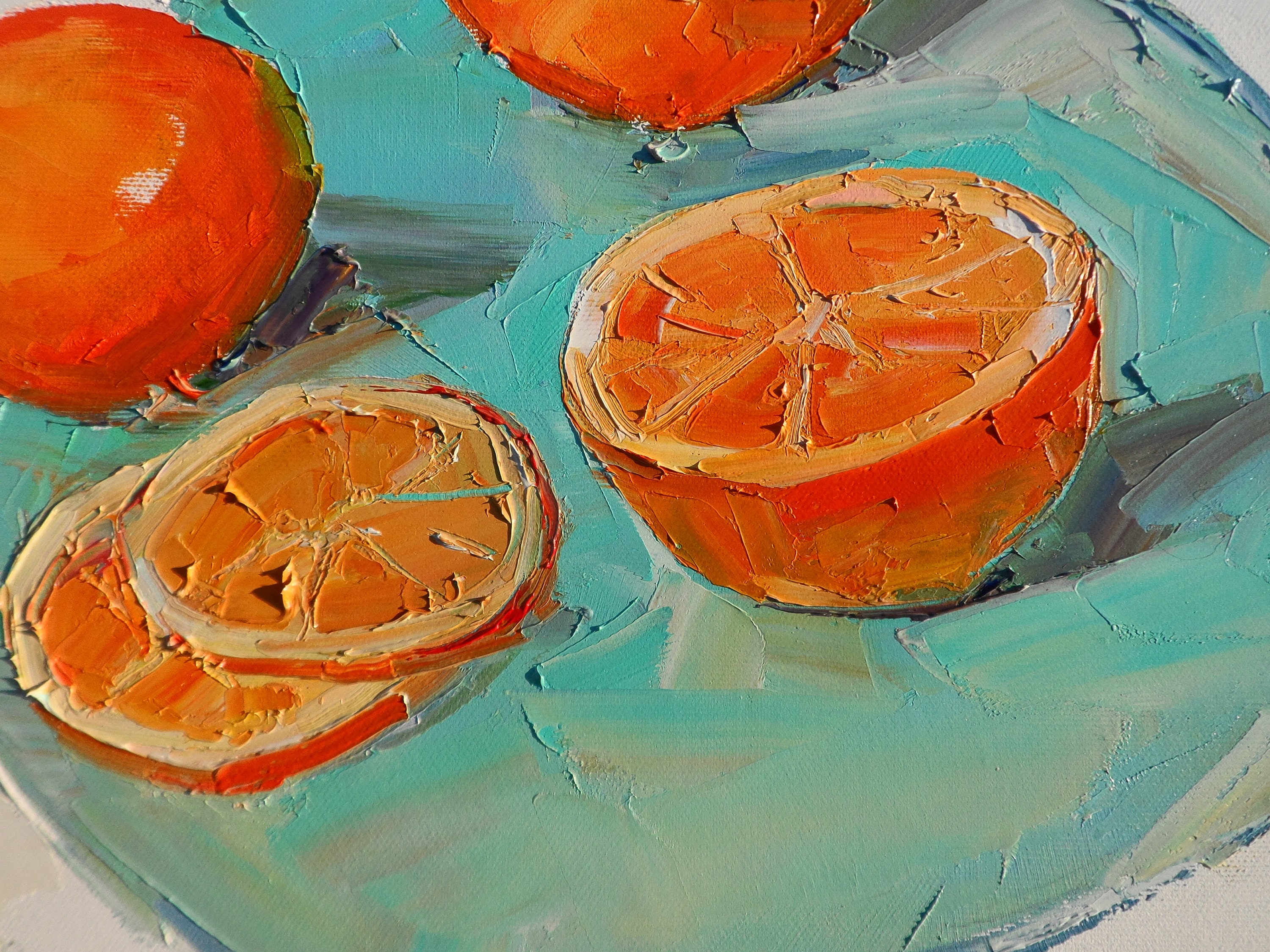 Orange Fruit Original Oil Painting Oil on Canvas Fine Art Impressionism ...
