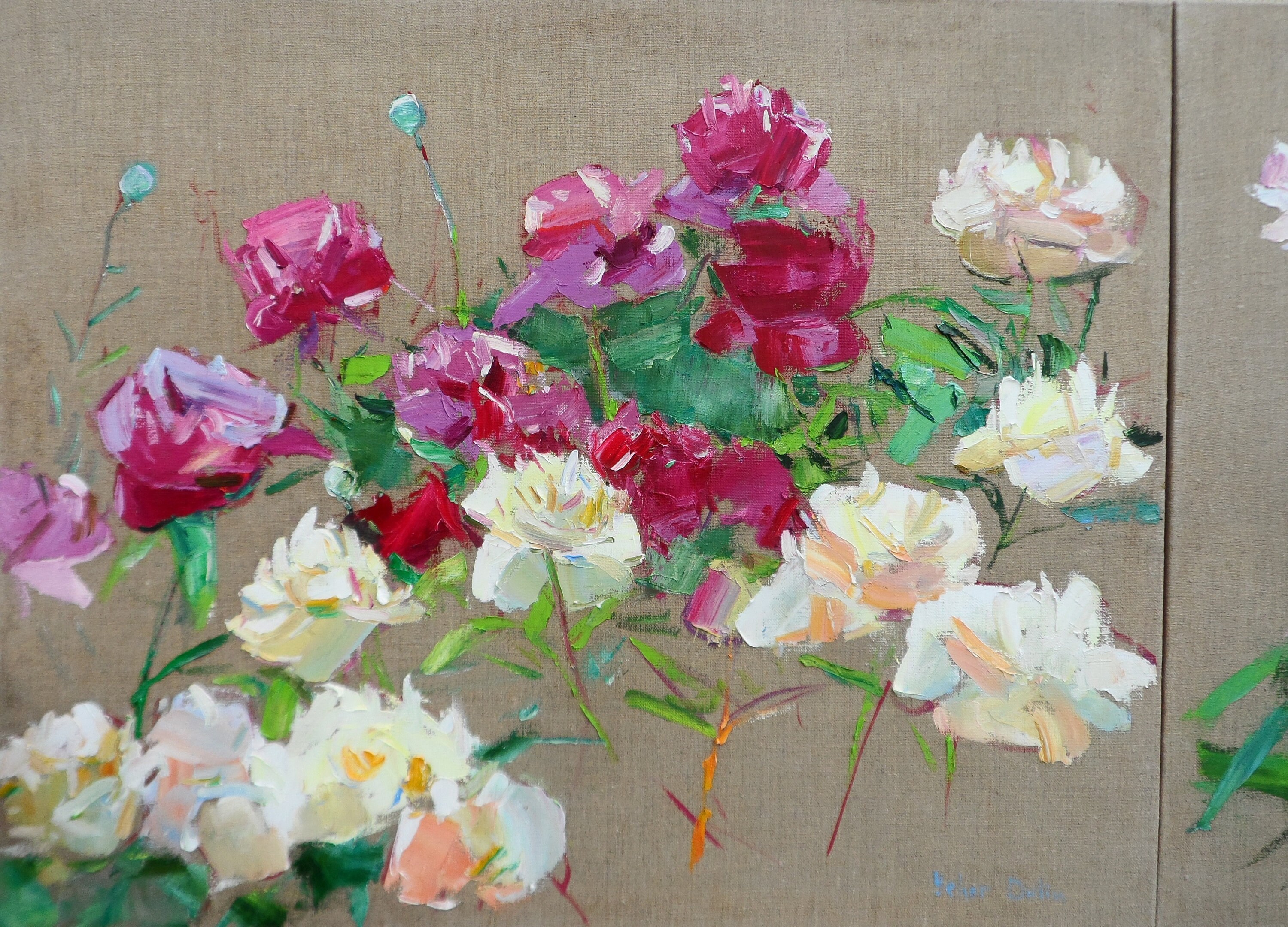 Extra Large Peonies Painting Flowers Original Oil Painting Oil on ...