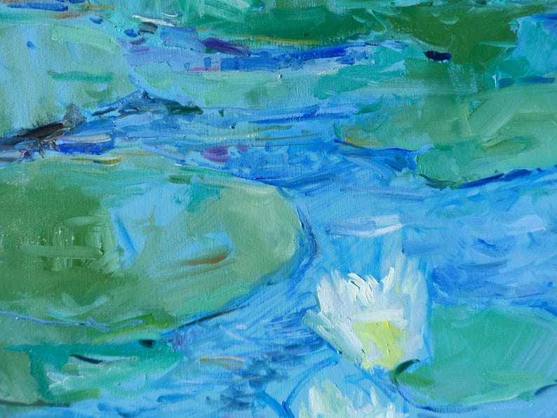 Water Lilies Large Painting Landscape Canvas Oil Painting Original ...