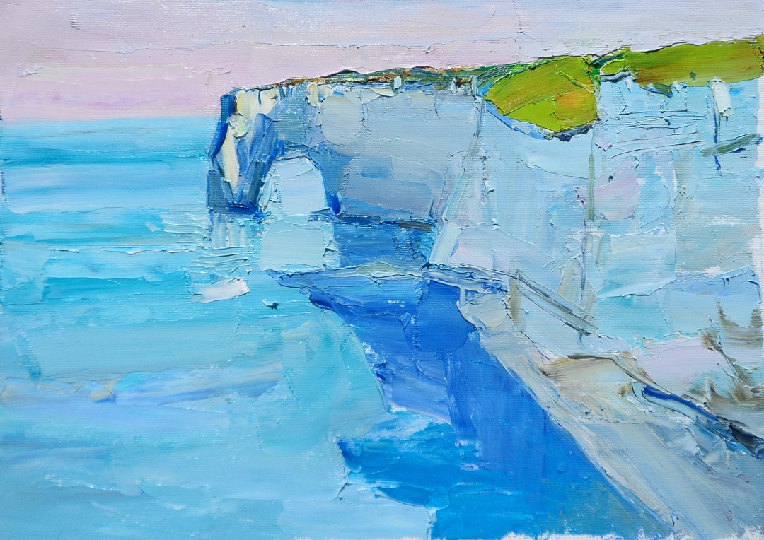 Etretat Beach, Claude Monet, Impressionist, Landscape Painting, Blue ...