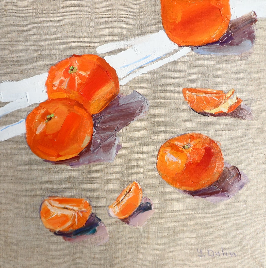 Tangerines Still Life Original Oil Painting Oil on Linen Fine Art ...
