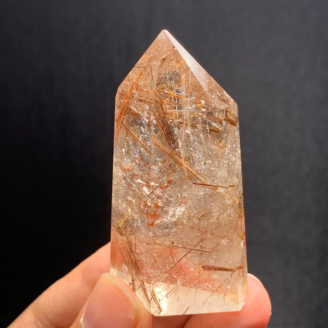 Natural Red Rutilated Quartz Crystal Tower - Etsy