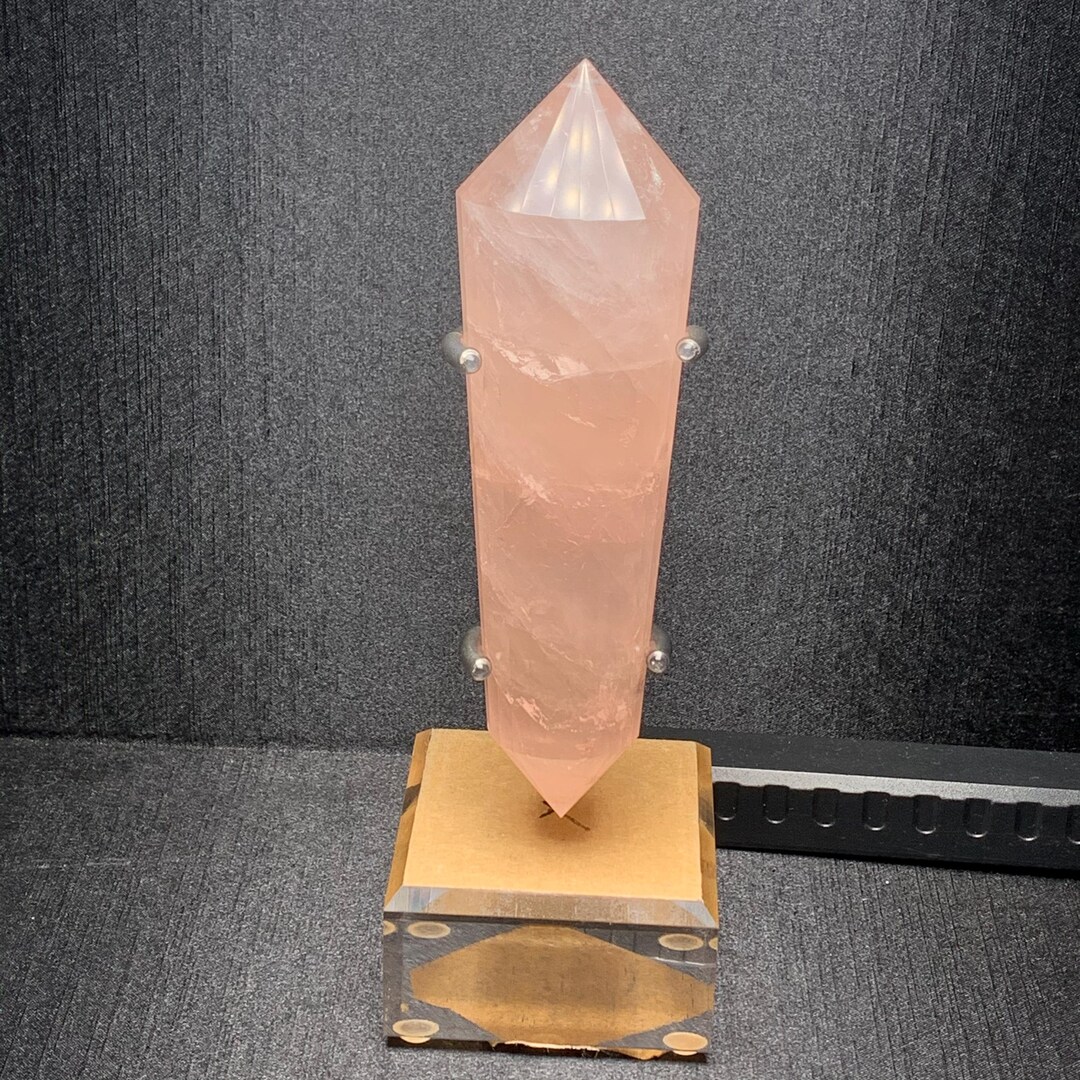 24 Sided Vogel Style Rose Quartz Crystal Point Crystal With Stand - Etsy