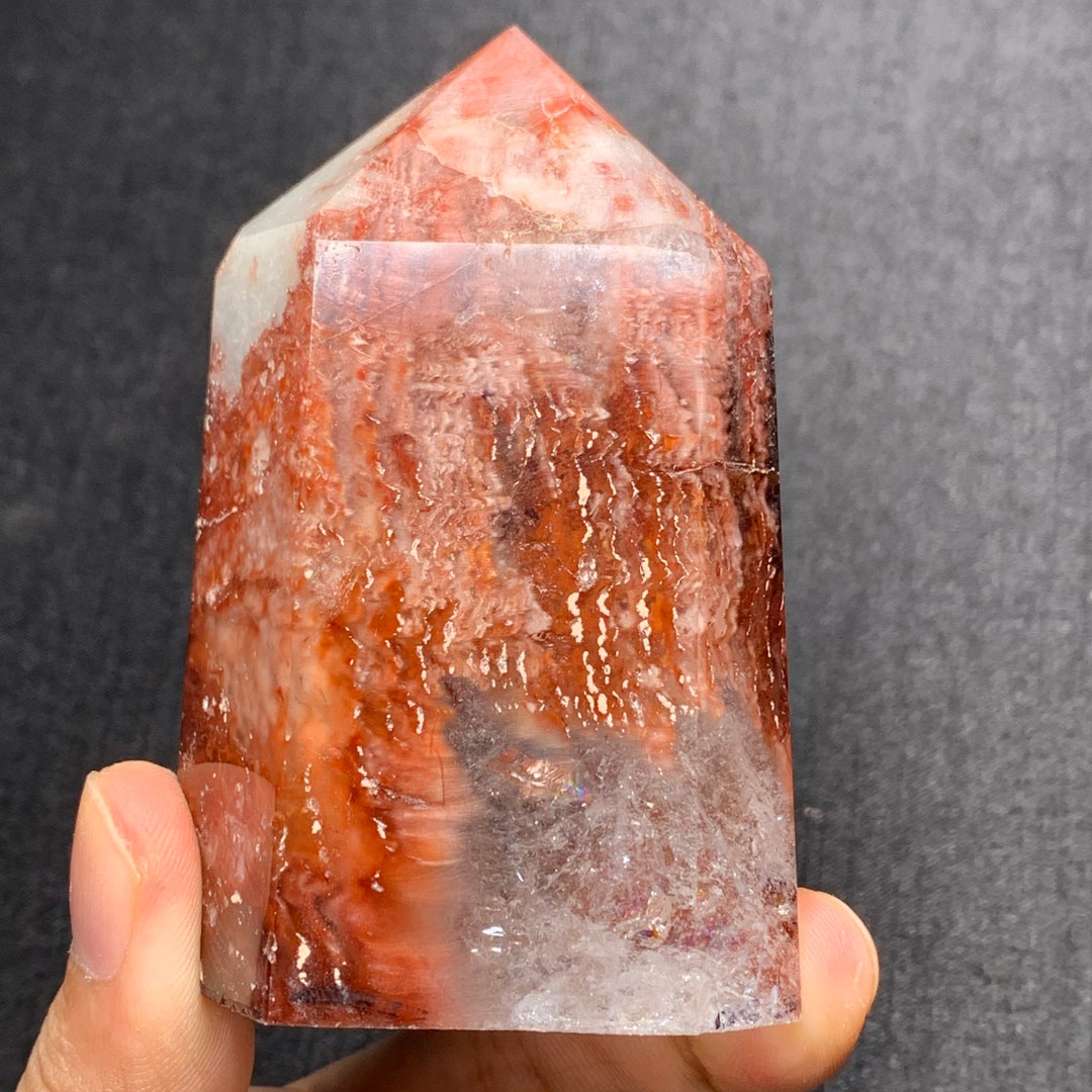 Natural Red Amphibole Quartz Rutilated Quartz Crystal Tower - Etsy