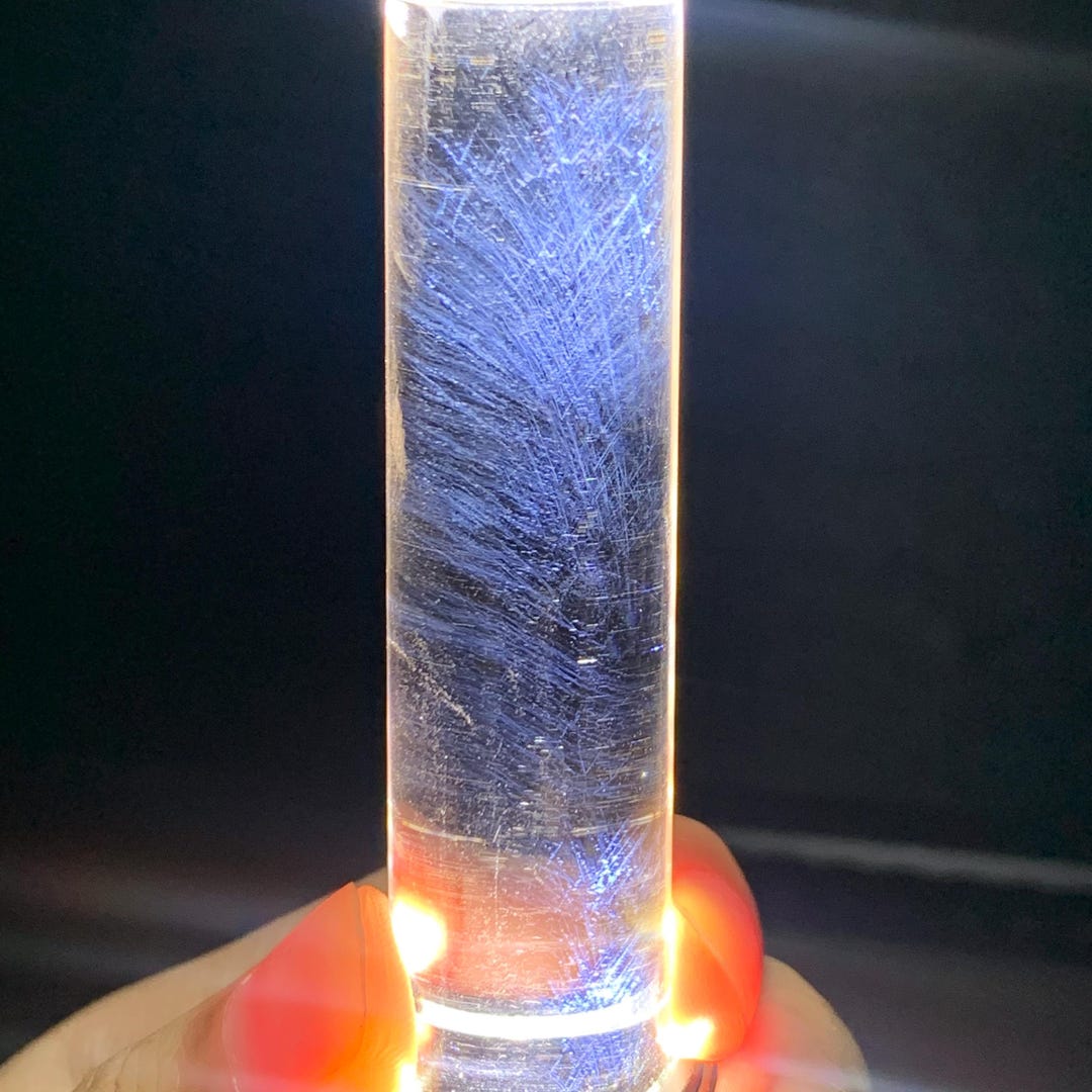 Natural Clear Quartz With Blue Angels Feather Inclusions Quartz Crystal ...