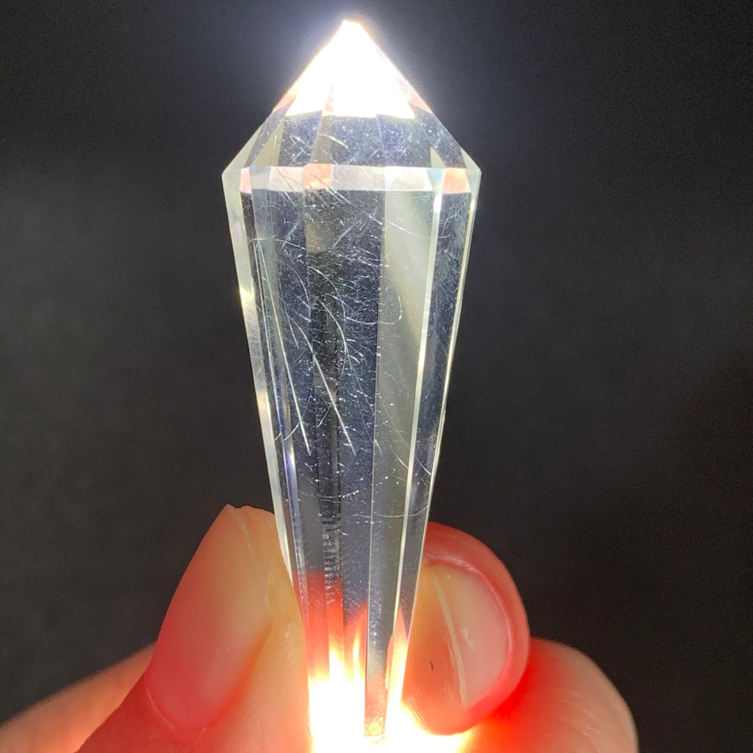 Natural Clear Quartz With Blue Angels Feather Inclusions Vogel Style ...