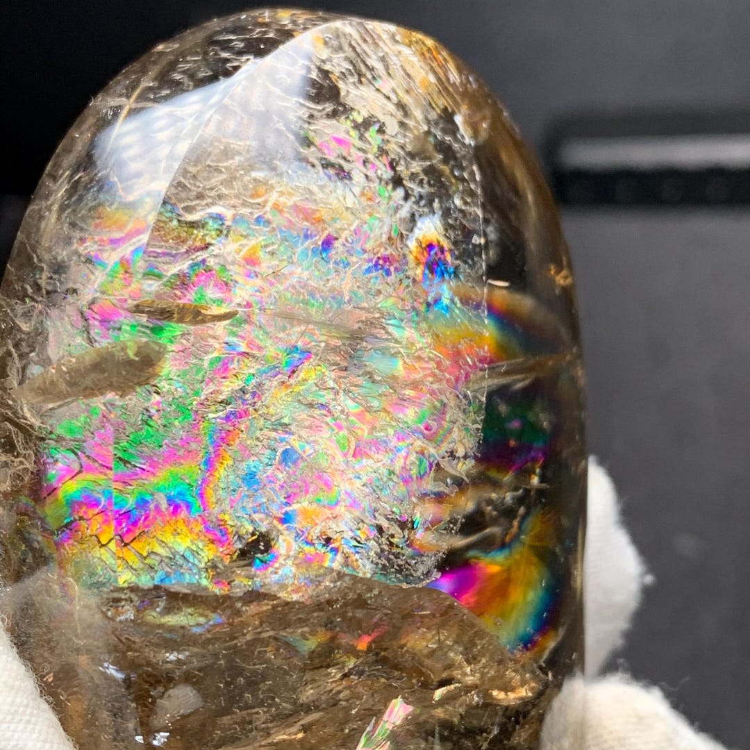 Rainbow! Natural Smoky Citrine Quartz Hand Palm Crystal - Etsy