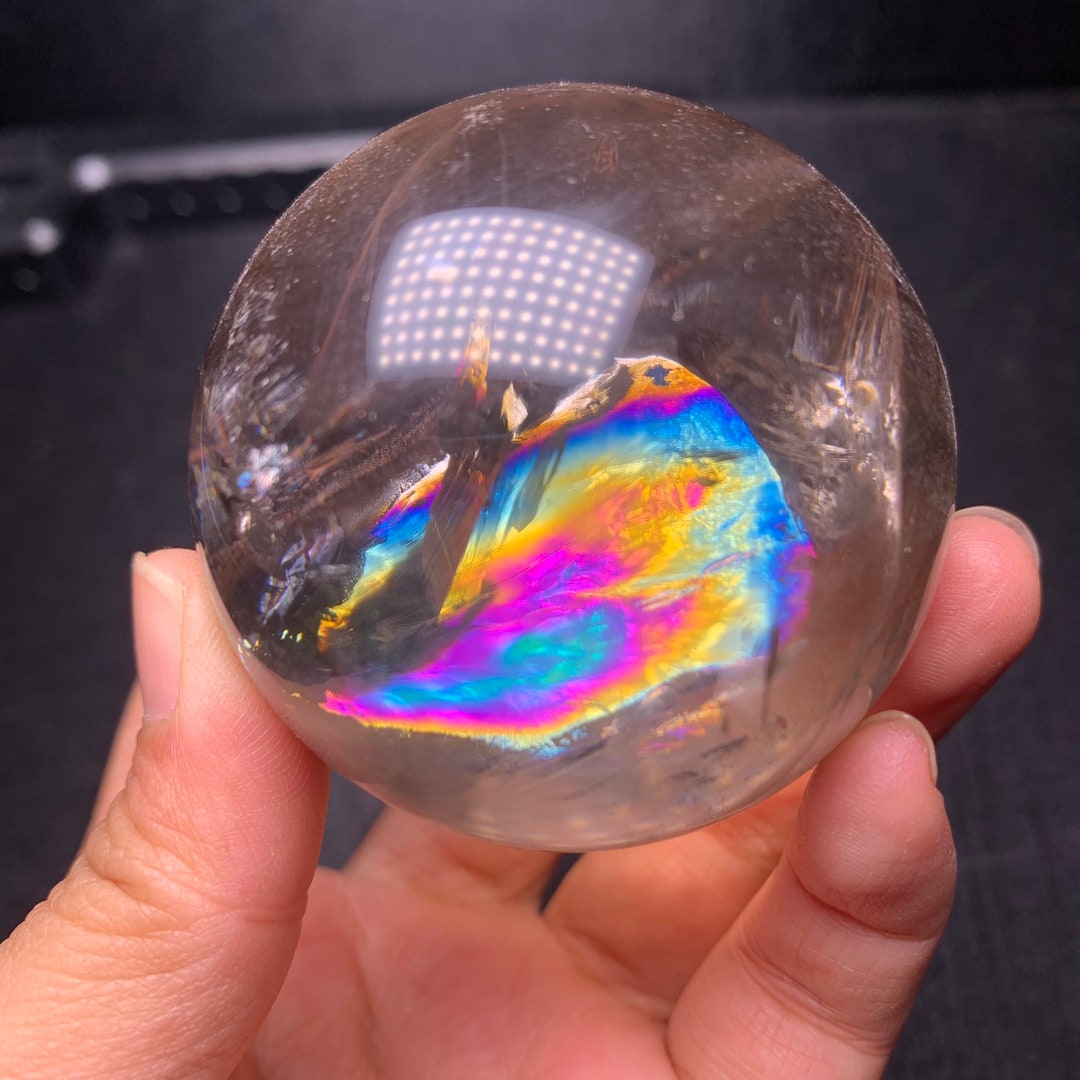 Rainbow 51mm Natural Smoky Quartz Crystal Rainbow Quartz Crystal Sphere ...