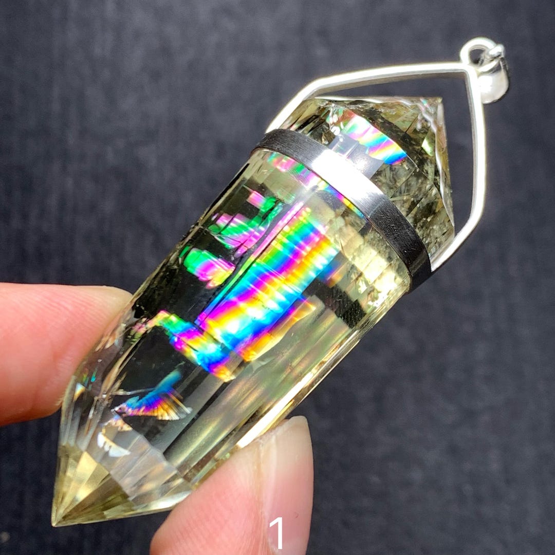 24 Sided Vogel Style Quartz Natural Citrine Clear Rainbow Crystal ...