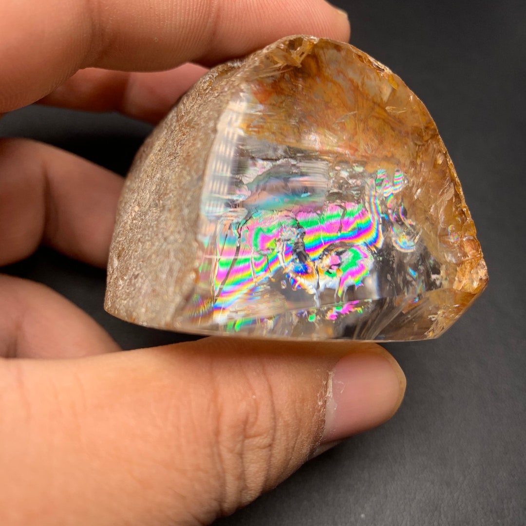 Rainbow! 213.8gram Natural Half-polished Clear Quartz Rainbow Quartz ...