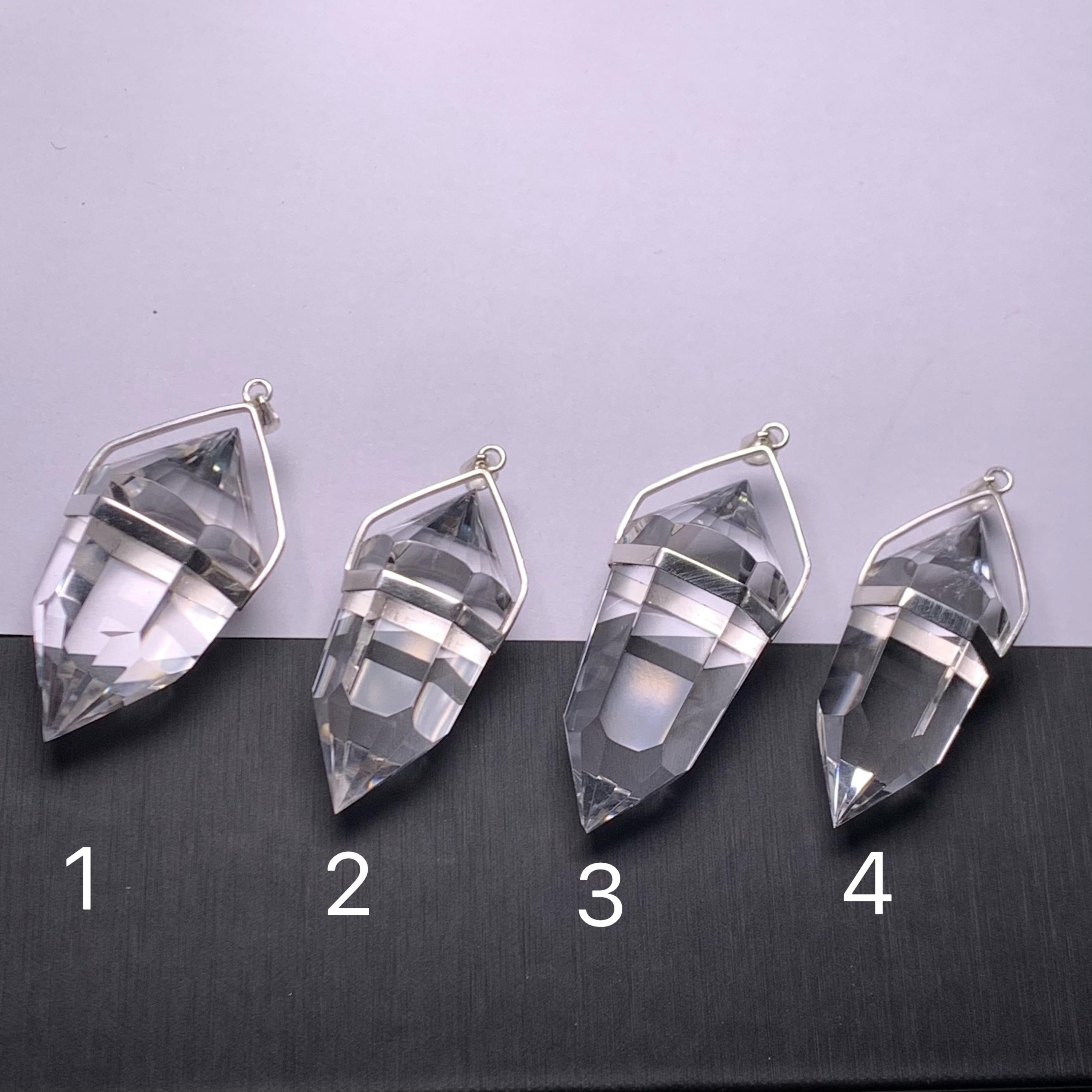 12-6-24 Sided Vogel Style Quartz Pendant: Natural Clear Crystal Pendant ...