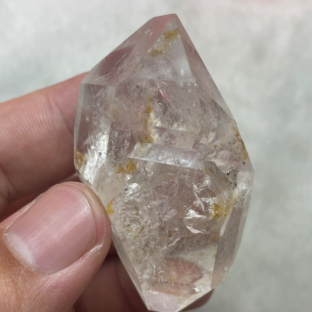56.8GRAM Natural Clear Quartz Water Bubble Enhydro Quartz Crystal Point ...