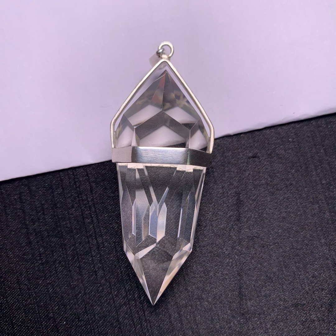 30 Sided Vogel Style Quartz Crystal Pendant: Sterling Silver Healing ...