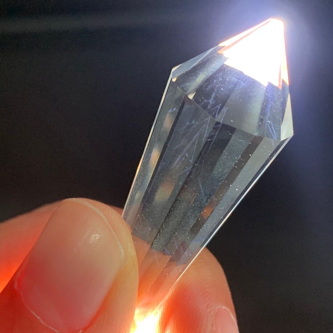 Natural Clear Quartz With Blue Angels Feather Inclusions Vogel Style ...