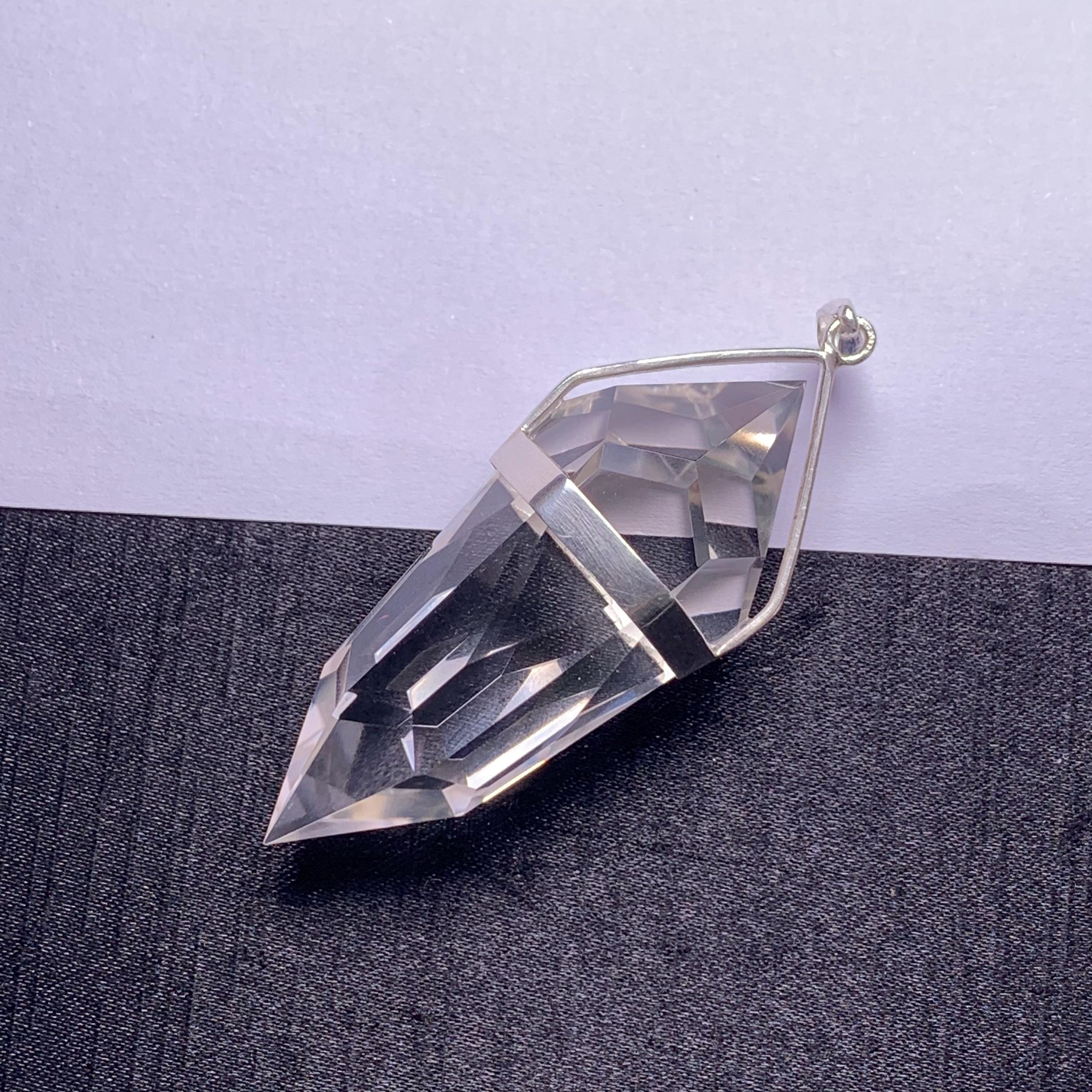 30 Sided Vogel Style Quartz Crystal Pendant: Sterling Silver Healing ...