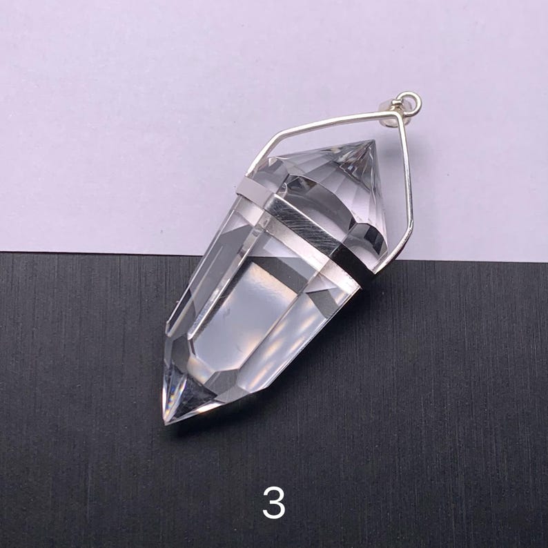 12-6-24 Sided Vogel Style Quartz Pendant: Natural Clear Crystal Pendant ...