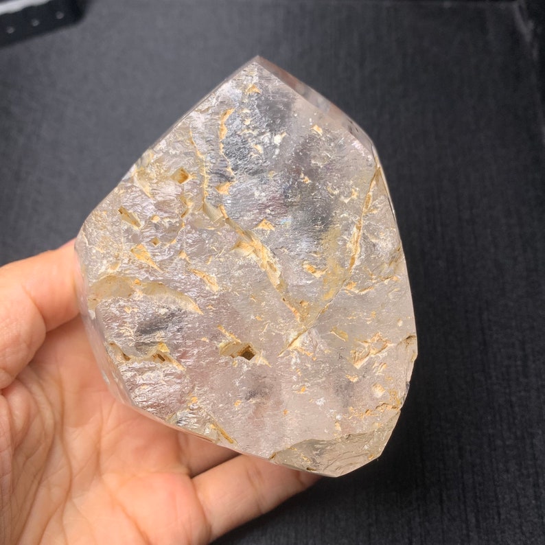 Natural Rainbow Quartz Crystal, Half Polished Freeform (710 Gram) - Etsy