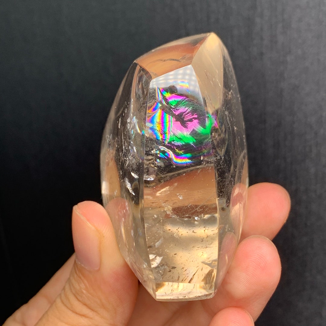 Natural Rainbow Quartz Crystal Freeform Smoky-citrine Quartz Crystal - Etsy
