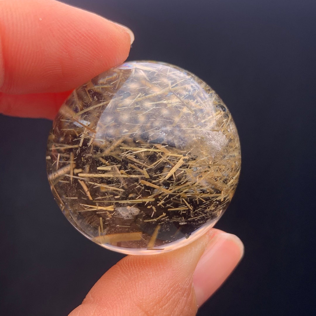 32mm Natural Gold Hair Rutilated Quartz Crystal Sphere-46.1g - Etsy