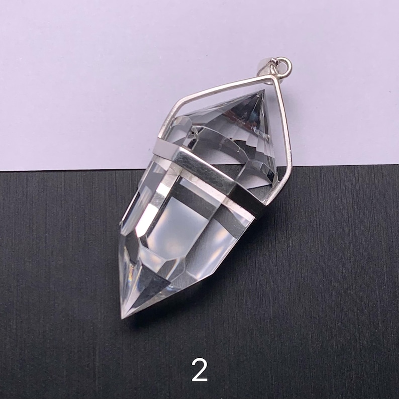 12-6-24 Sided Vogel Style Quartz Pendant: Natural Clear Crystal Pendant ...