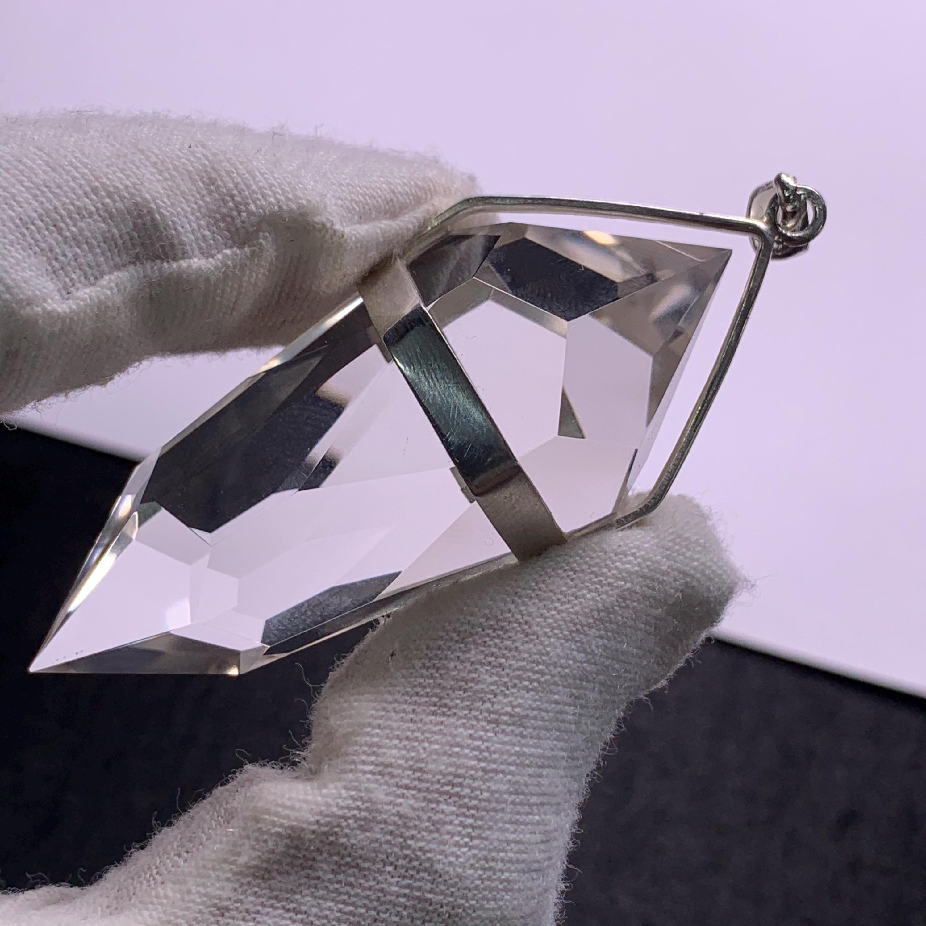 30 Sided Vogel Style Quartz Crystal Pendant: Sterling Silver Healing ...