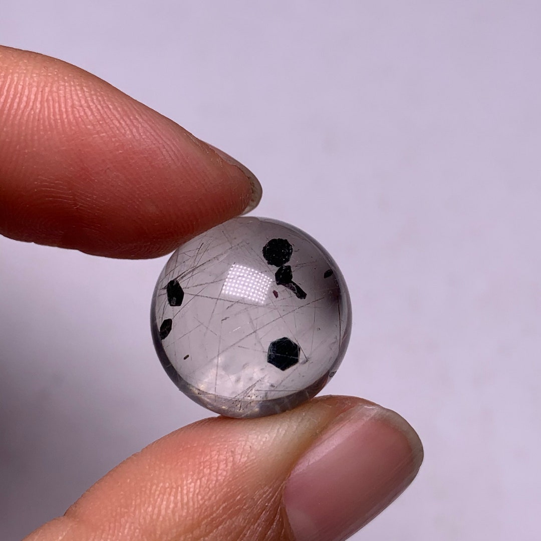 17mm Natural Gold Hair Rutilated Quartz Crystal With Green Mica Crystal ...