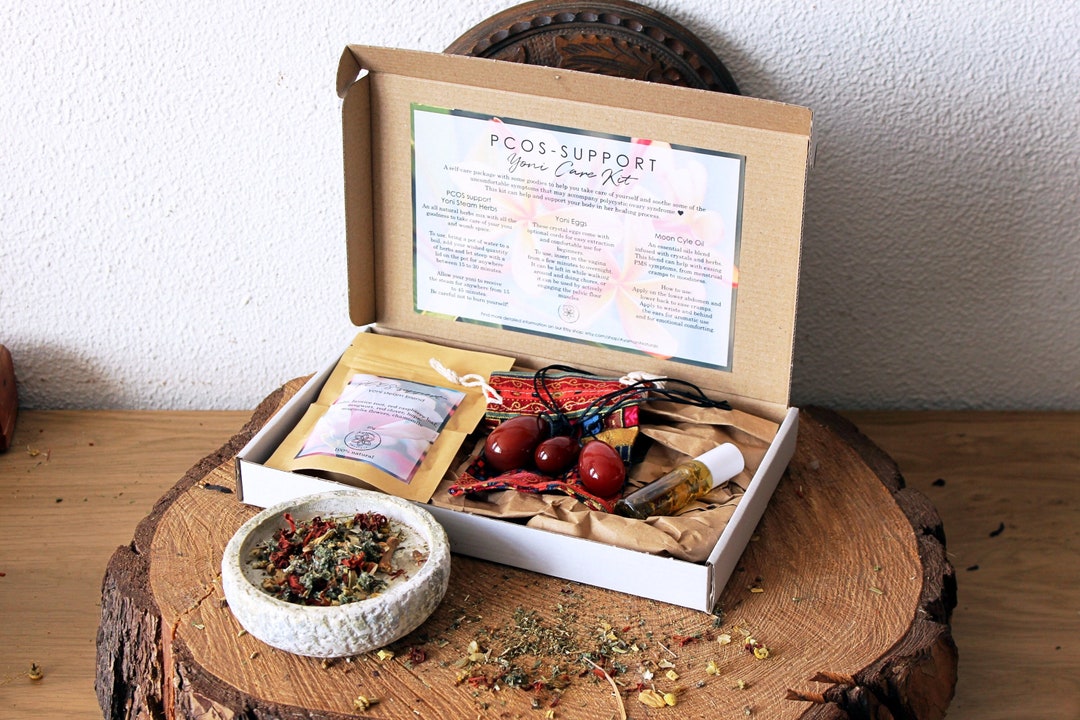 PCOS Gift Box Yoni & Womb Care Box With Carnelian Yoni Eggs Set, PCOS ...
