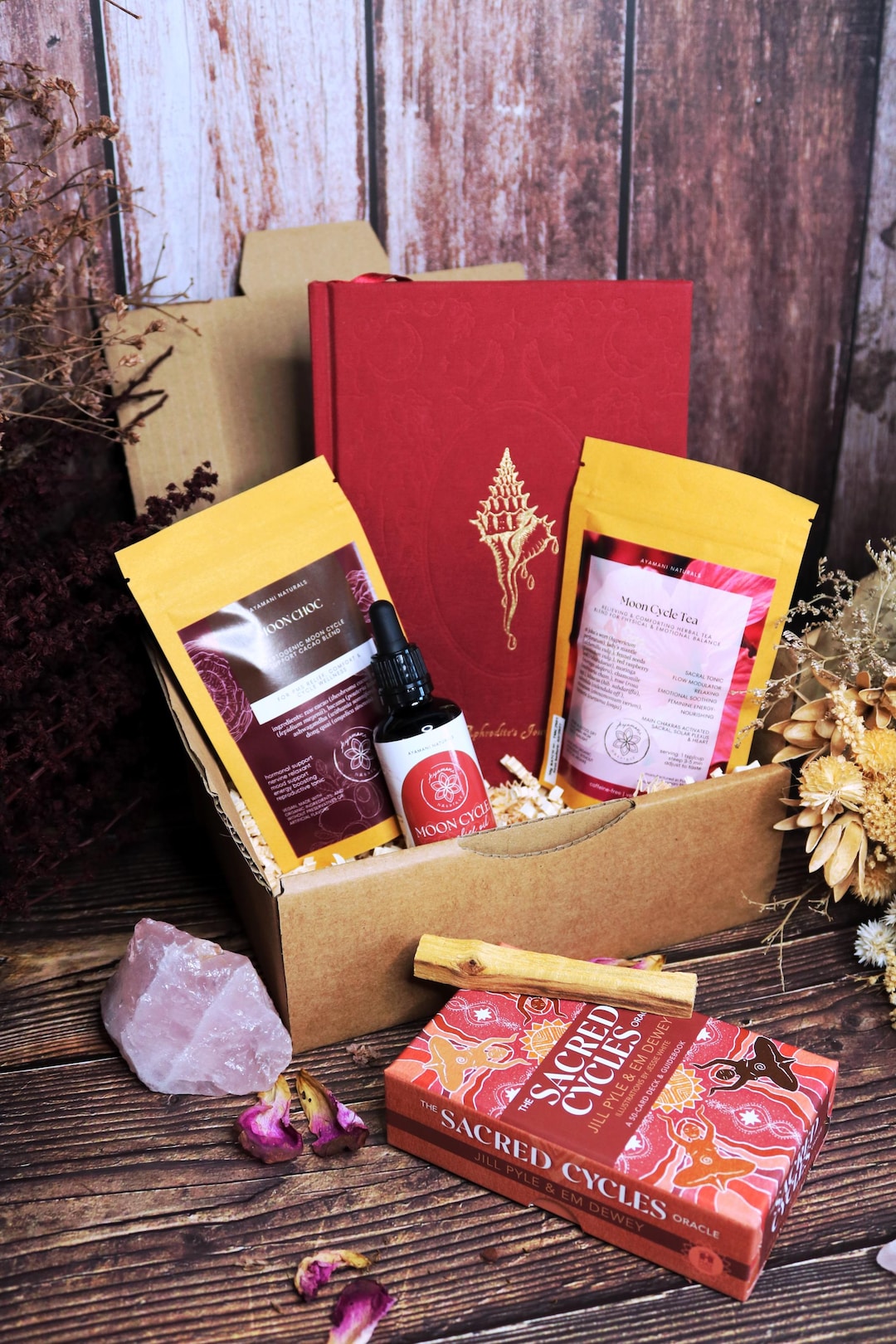 Moon Cycle Oracle Gift Box | Feminine Care Herbal Tea & Oil, With ...
