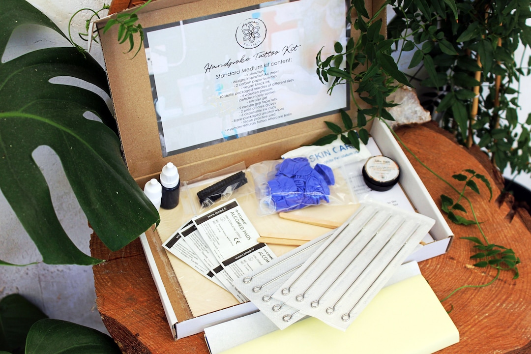 Handpoke Tattoo Kit: MEDIUM DIY Stick Poking With Vegan Aftercare ...