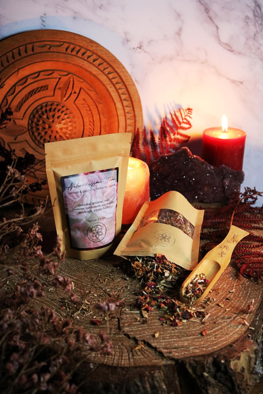 APHRODISIAC Herbal Tea Blend | Damiana, Ginseng, Rose, Cacao - Etsy