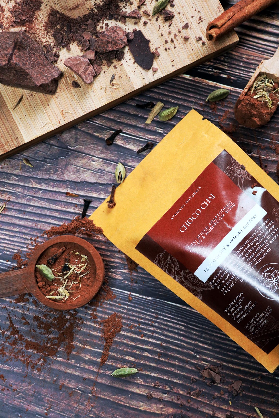 CHOCO CHAI | Mushroom Cacao Chai Spice Blend: Adaptogenic, Instant Hot ...