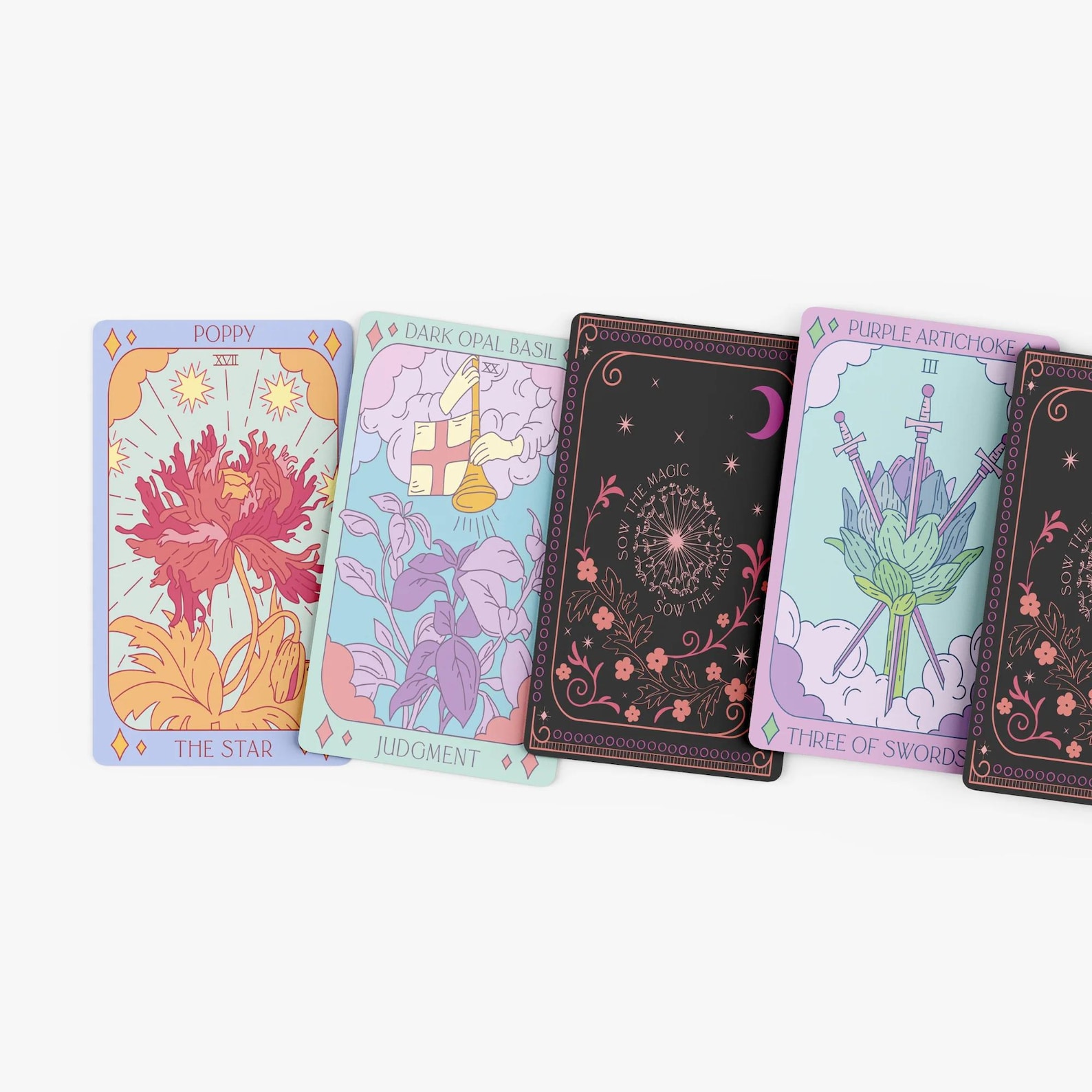 Botanical Tarot Deck: Seed Plant & Flower Illustrations - 78 Cards - Etsy