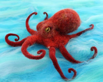 Needle Felted Octopus, Needle Felted Animal, Ocean Life Gift, Unique ...