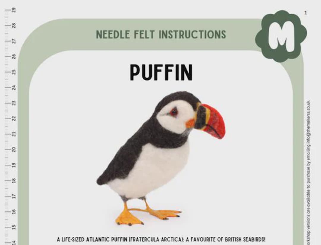 PDF Instructions Needle Felted Puffin - Etsy