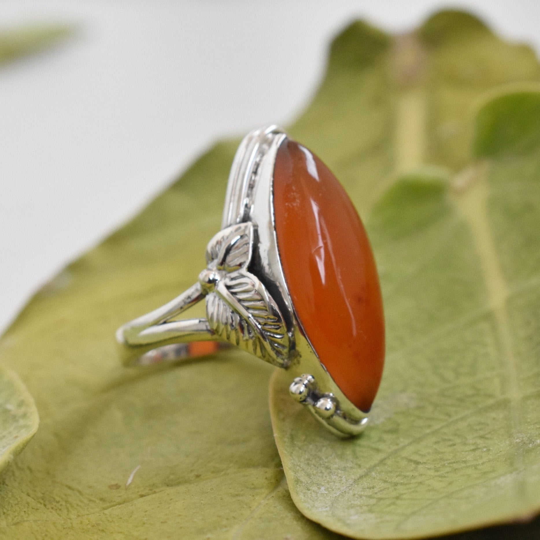 Carnelian Ring Silver Carnelian Gemstone Ring Mens Ring - Etsy