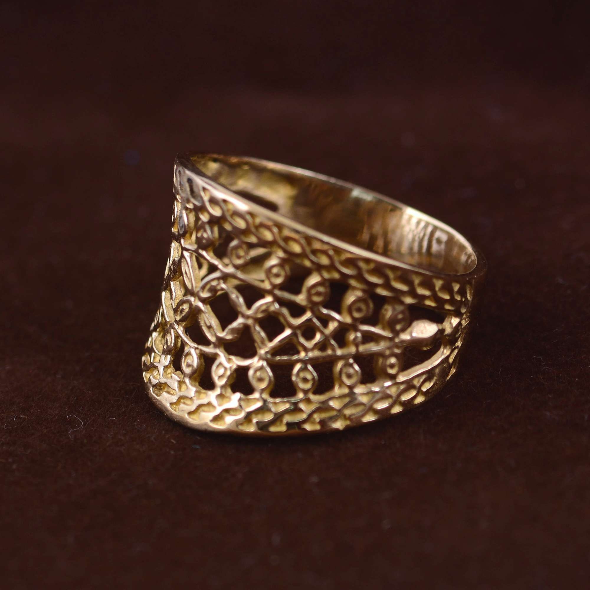Gold Filigree Design Ring, Brass Filigree Ring, Vintage Ring for Women ...