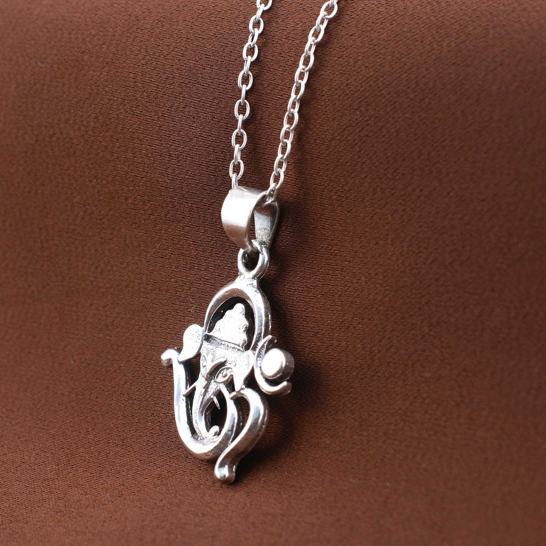 Silver Ganesh Om Pendant / God Ganpati Pendant for Men and Women ...