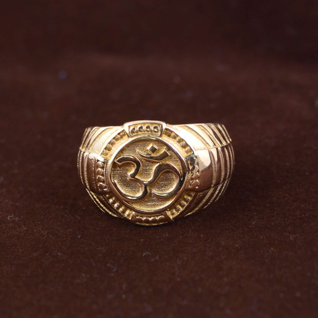 Om Ring, Signet Ring, Meditation Ring, Yoga Ring, Gold Brass Ring ...