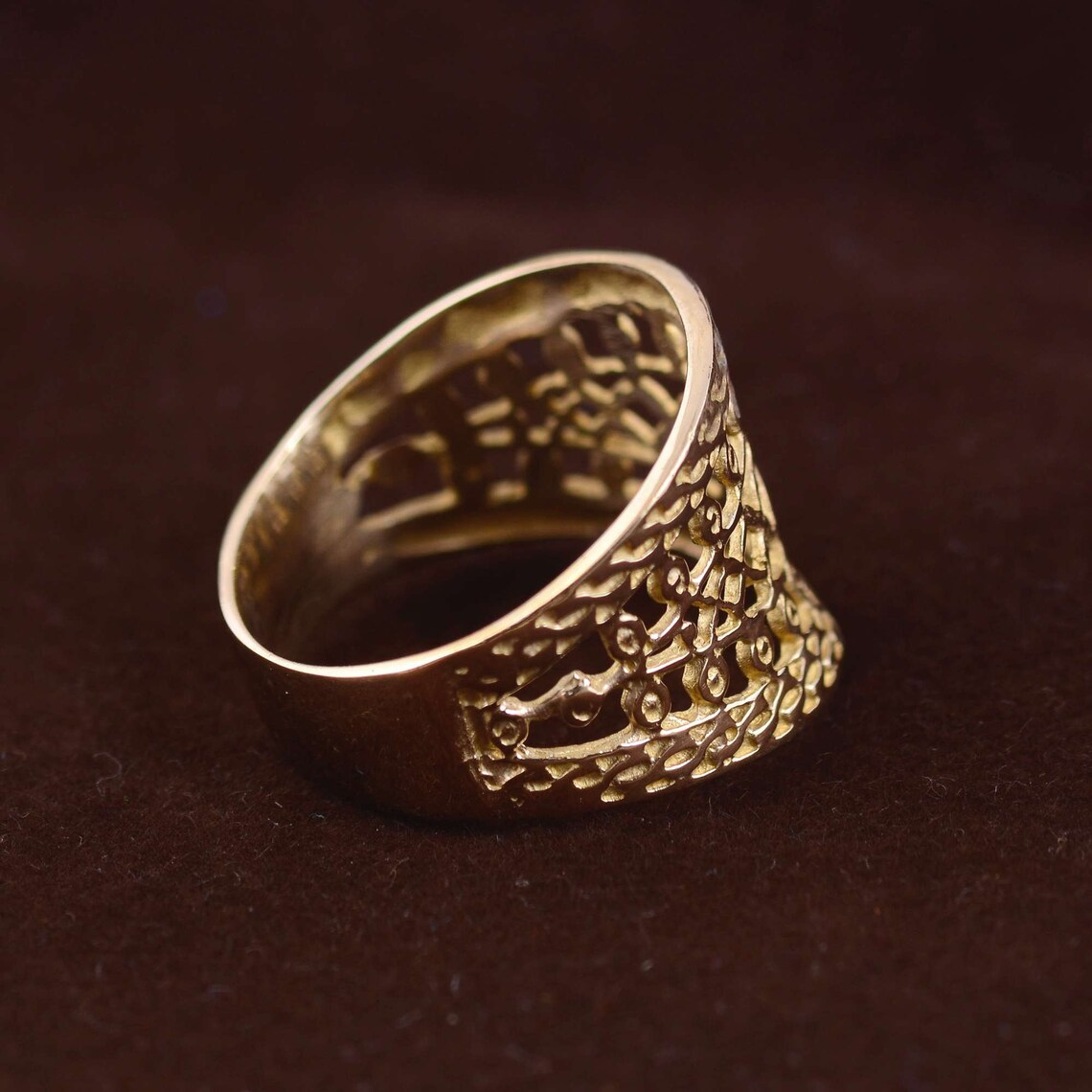 Gold Filigree Design Ring, Brass Filigree Ring, Vintage Ring for Women ...