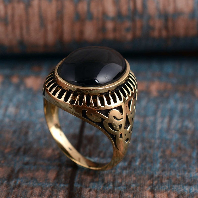 Obsidian Mens Ring - Etsy
