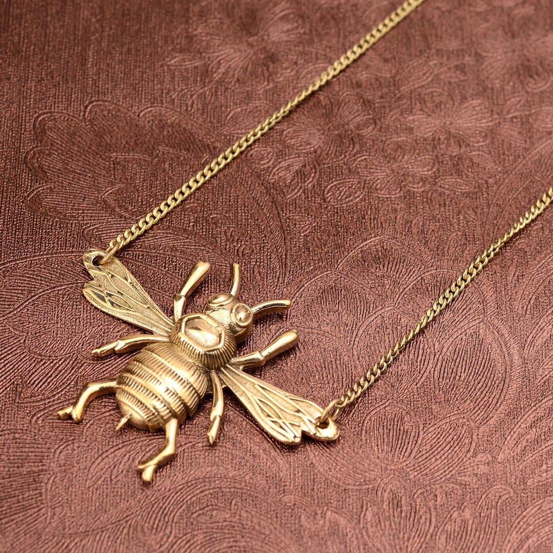 18K Gold Filled Bee Necklace, Christmas Day Gifts, Honey Bee Pendant ...
