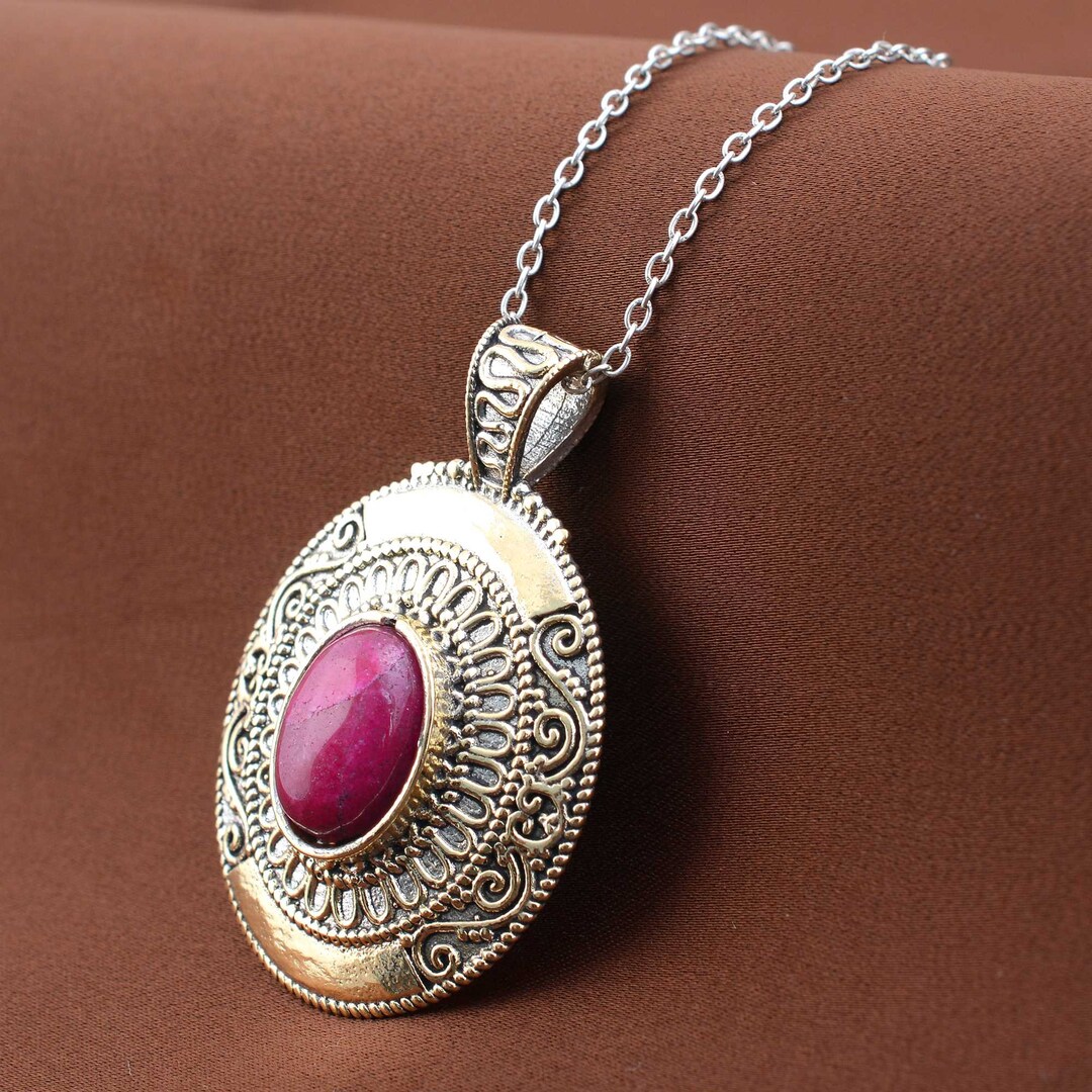 Kashmir Red Ruby Pendant 925 Sterling Silver Pendant Kashmir Red Ruby ...